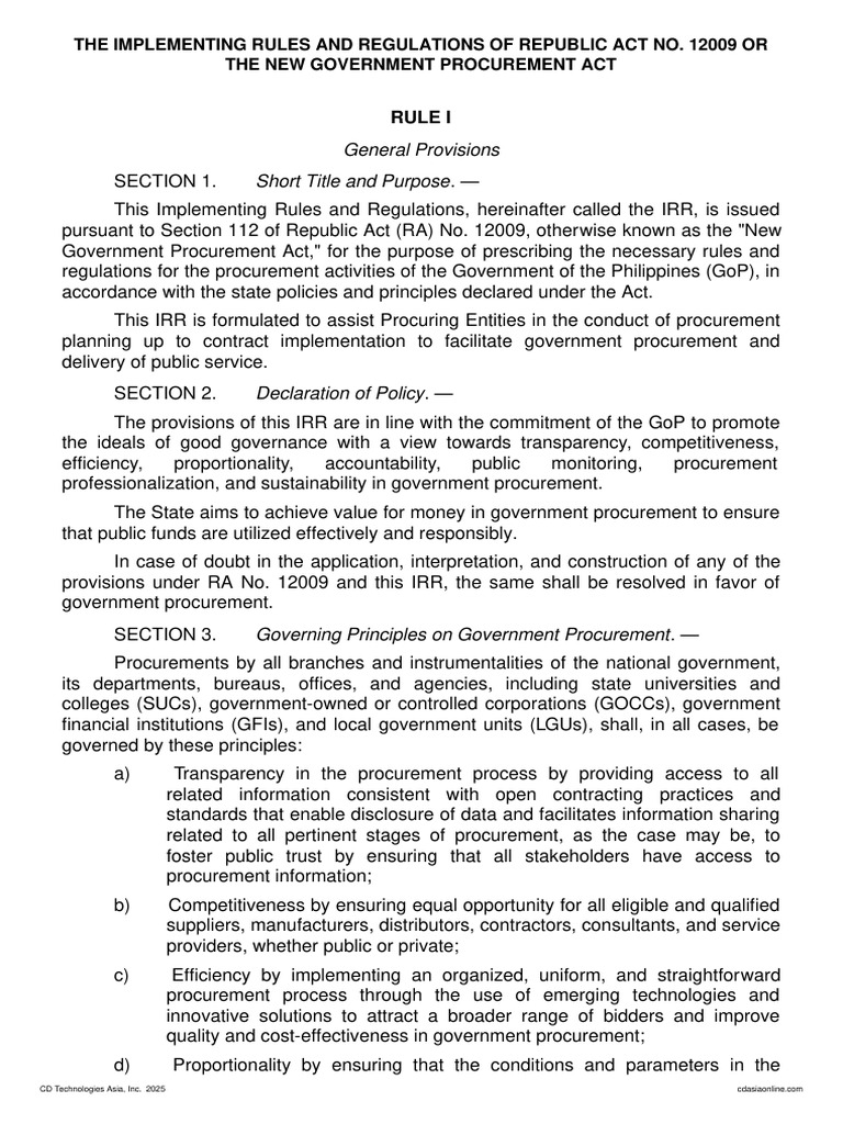 New Government Procurement Act IRR | PDF | Subcontractor | Procurement