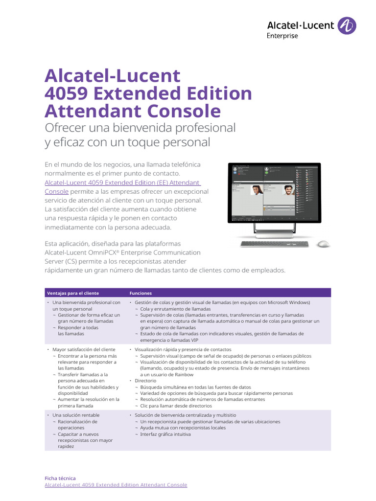 4059 Extended Edition Attendant Console Datasheet Es | PDF | Microsoft ...