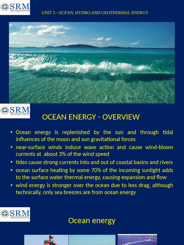 Ocean, Hydro, and Geothermal Energy Overview | PDF | Hydroelectricity ...