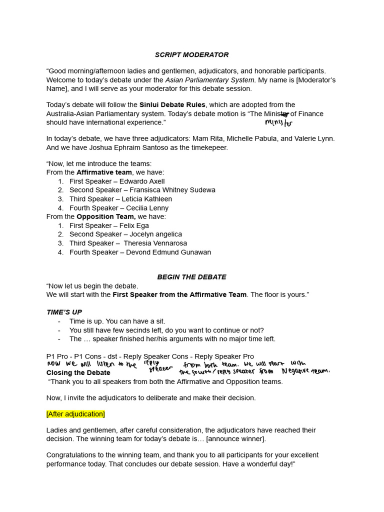 Moderator - Script | PDF