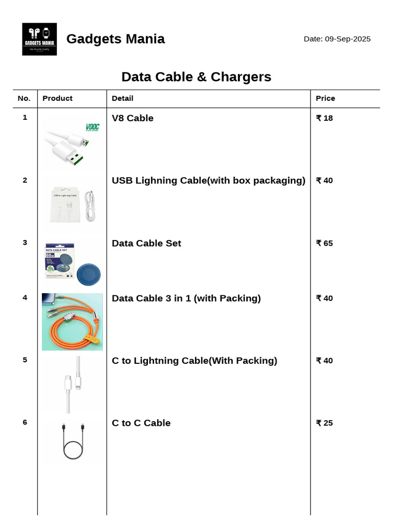 Data Cable & Chargers-1 | PDF