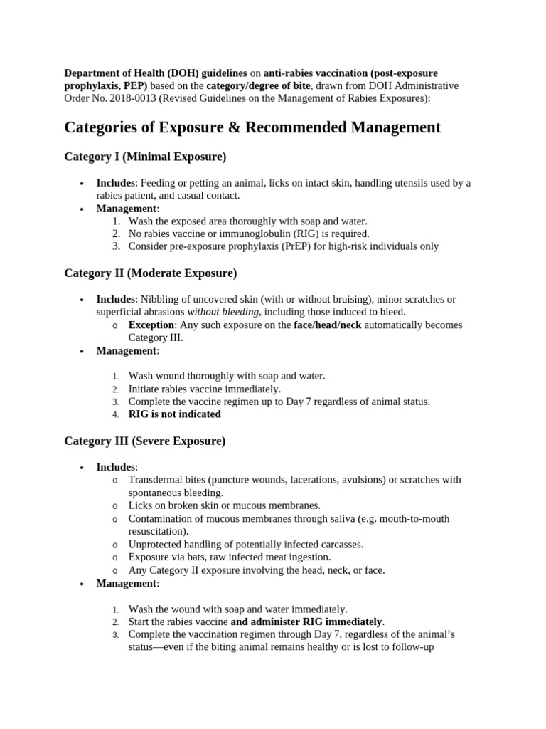 DOH Anti-Rabies Vaccination Guidelines | PDF | Rabies | Vaccines