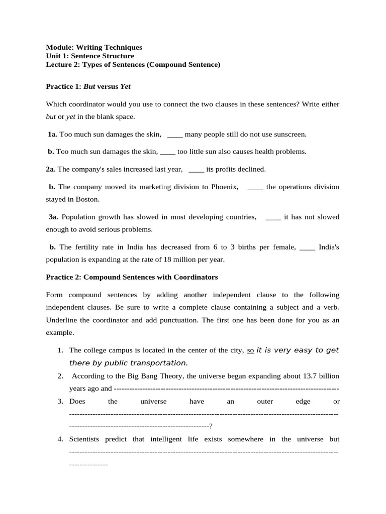 Types of Sentences (Exercises) | PDF | Nuclear Power | Energy Development
