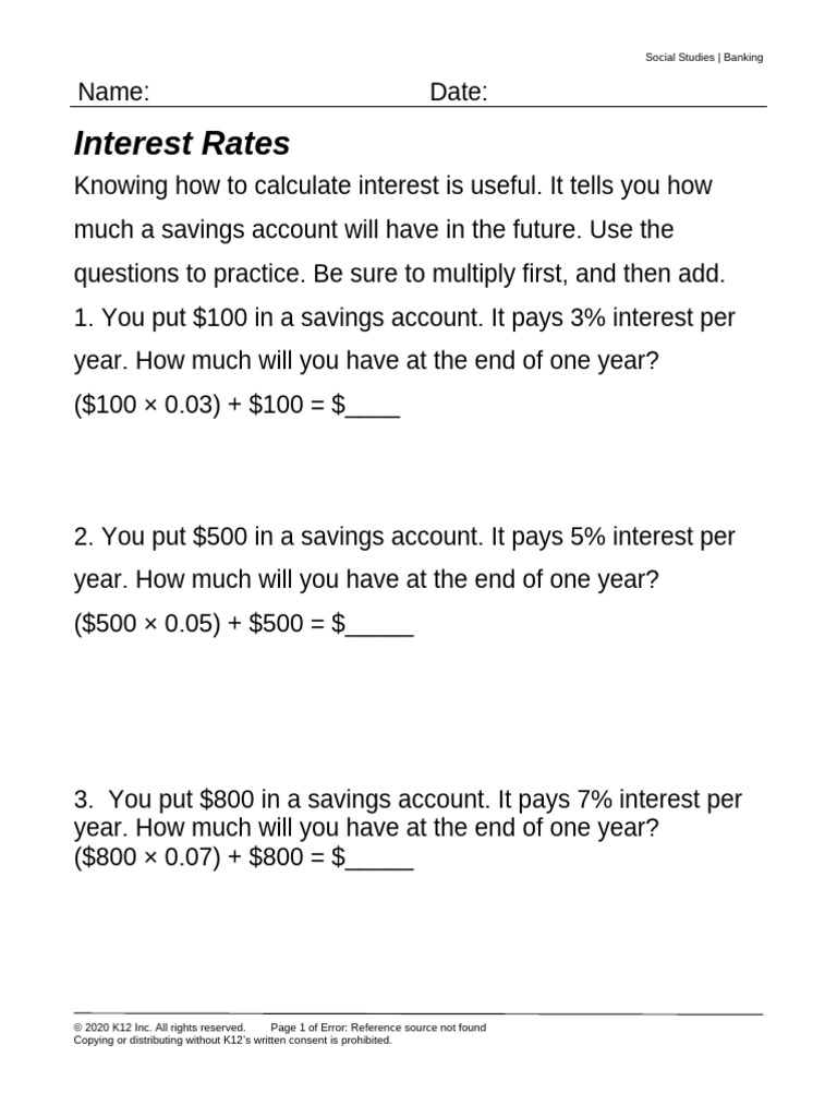 Calculating Interest in Savings Accounts | PDF