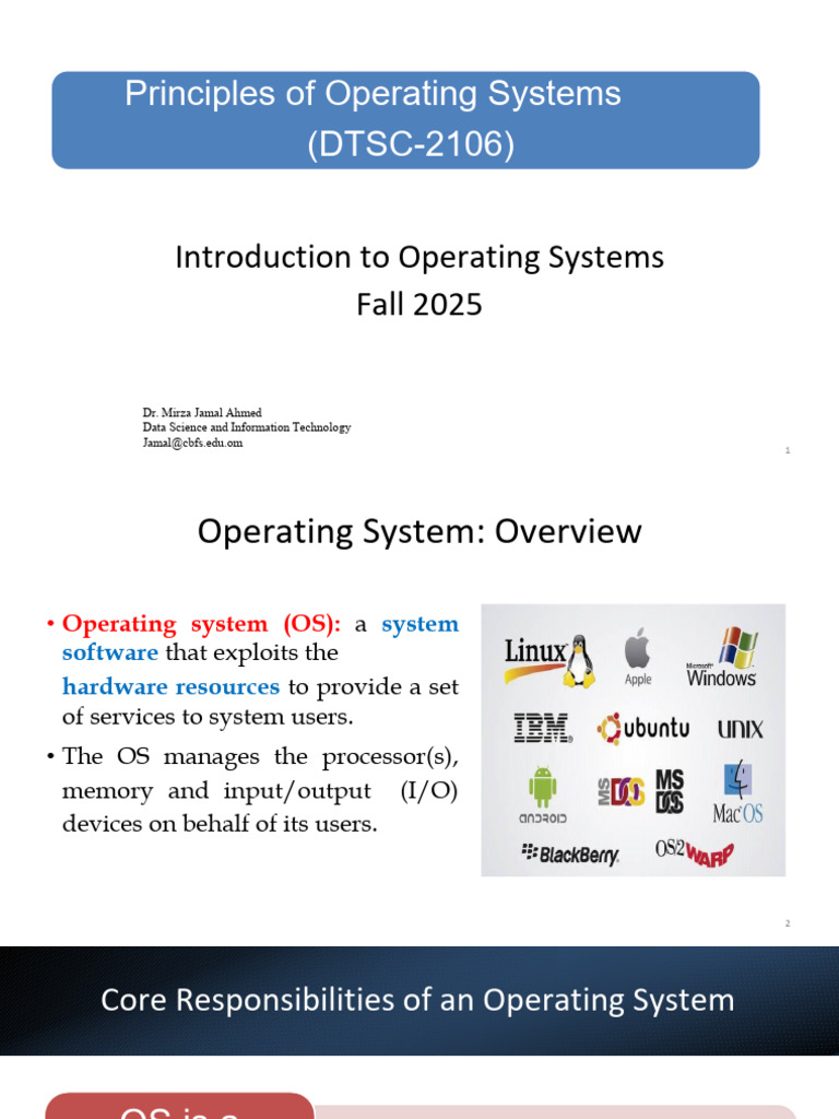 Introduction To Principles of Operating Systems | PDF | Computer Data Storage | Operating System