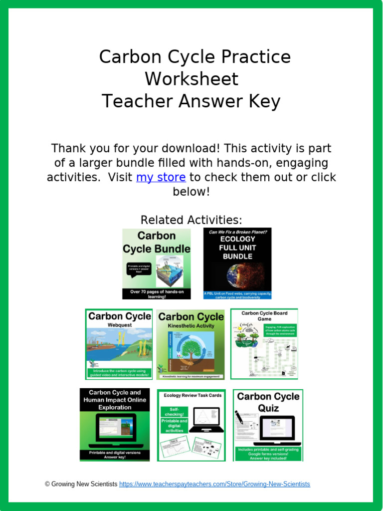 Carbon Cycle Webquest Answer Key | PDF | Greenhouse Gas | Climate Change