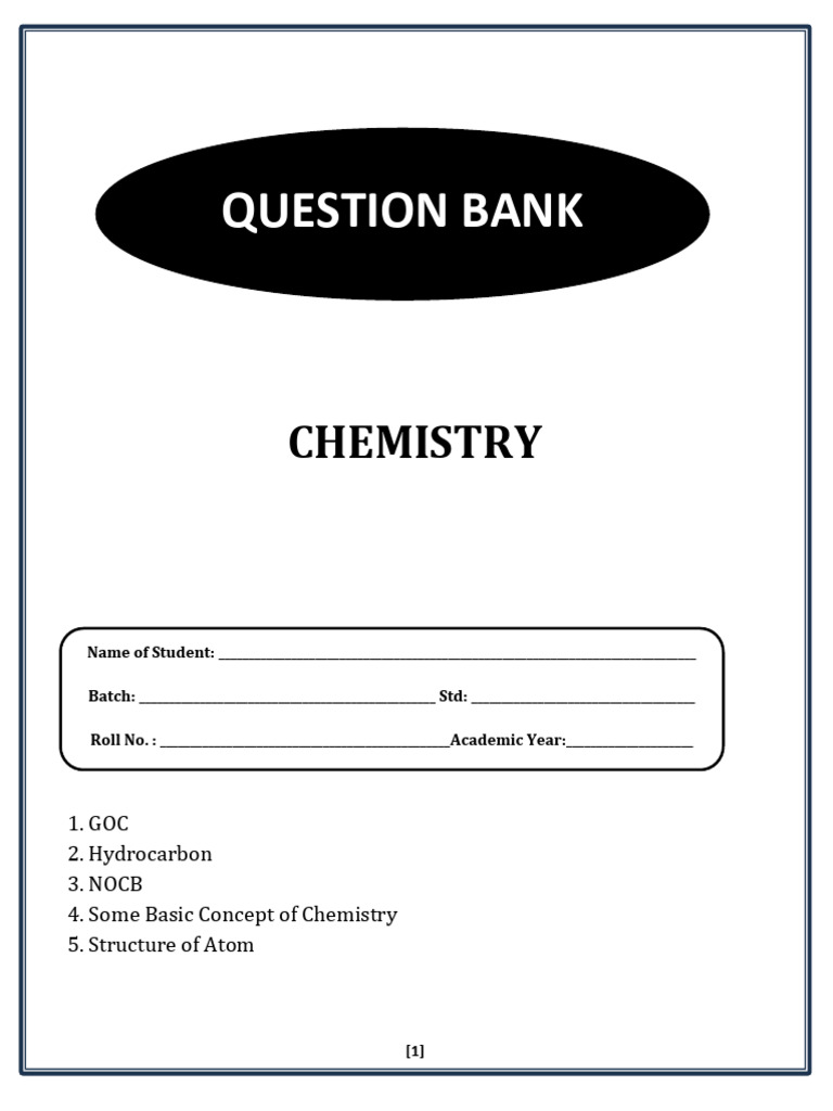 Chemistry Question Bank and Concepts | PDF | Chemical Bond | Molecular ...