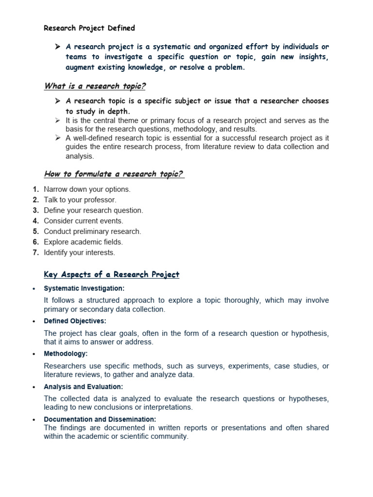 01 Week Lecture (Research Project) | PDF | Methodology | Data