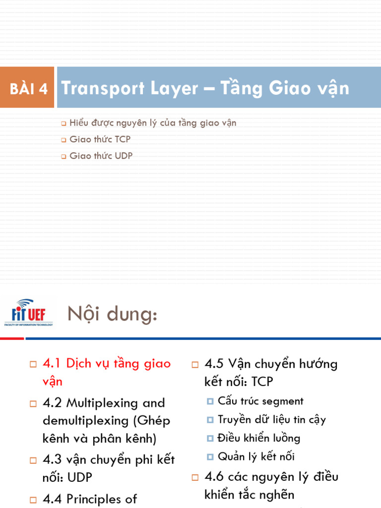Chapter - 04 - Transport Layer and TCP | PDF