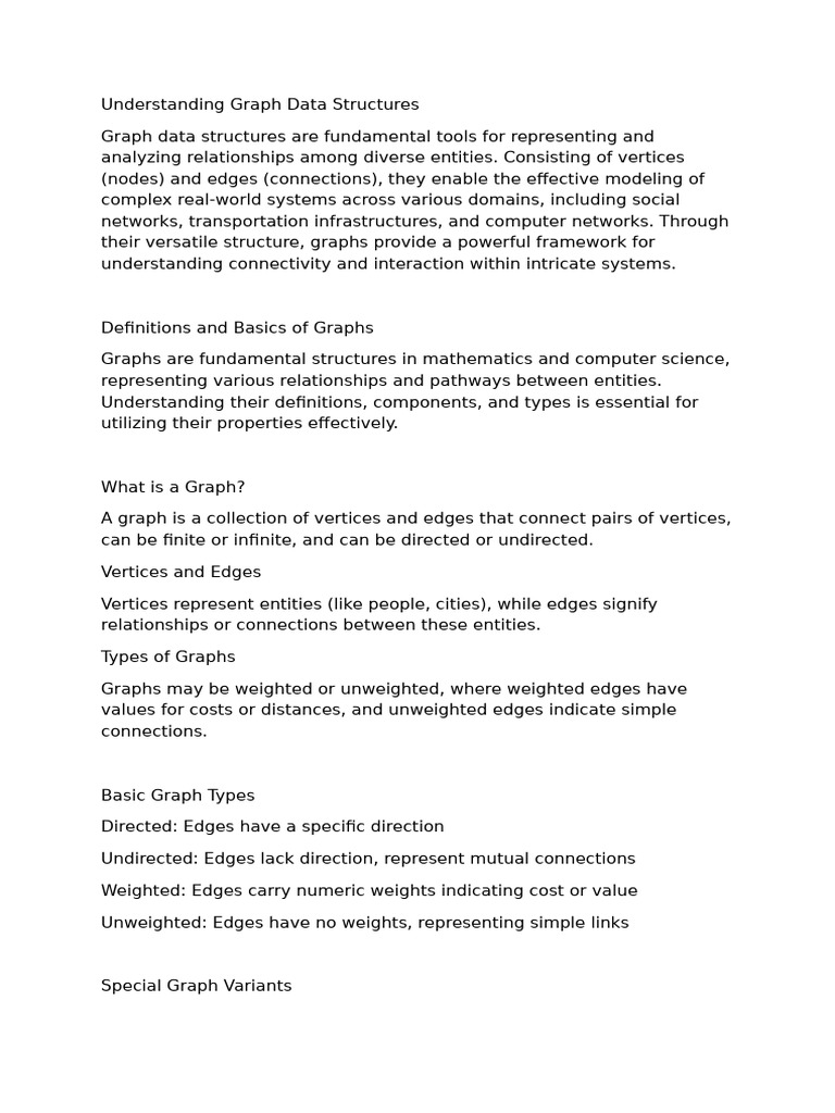 Understanding Graph Data Structures | PDF | Graph Theory | Theoretical Computer Science