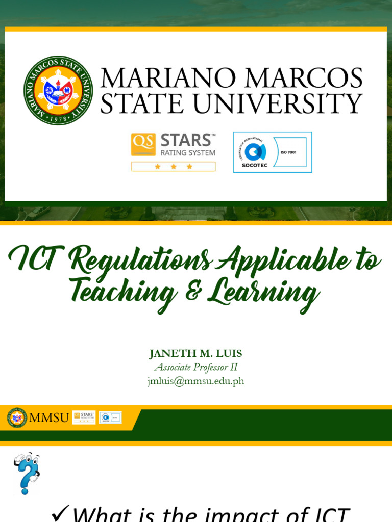 Lesson 3 - ICT Regulations... Continuation | PDF | Educational ...