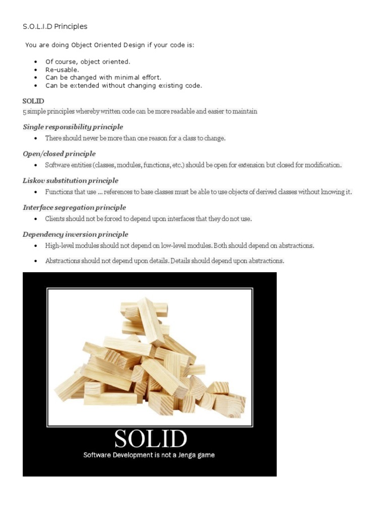 Solid Principles Pdf Inheritance Object Oriented Programming Class Computer Programming 7906