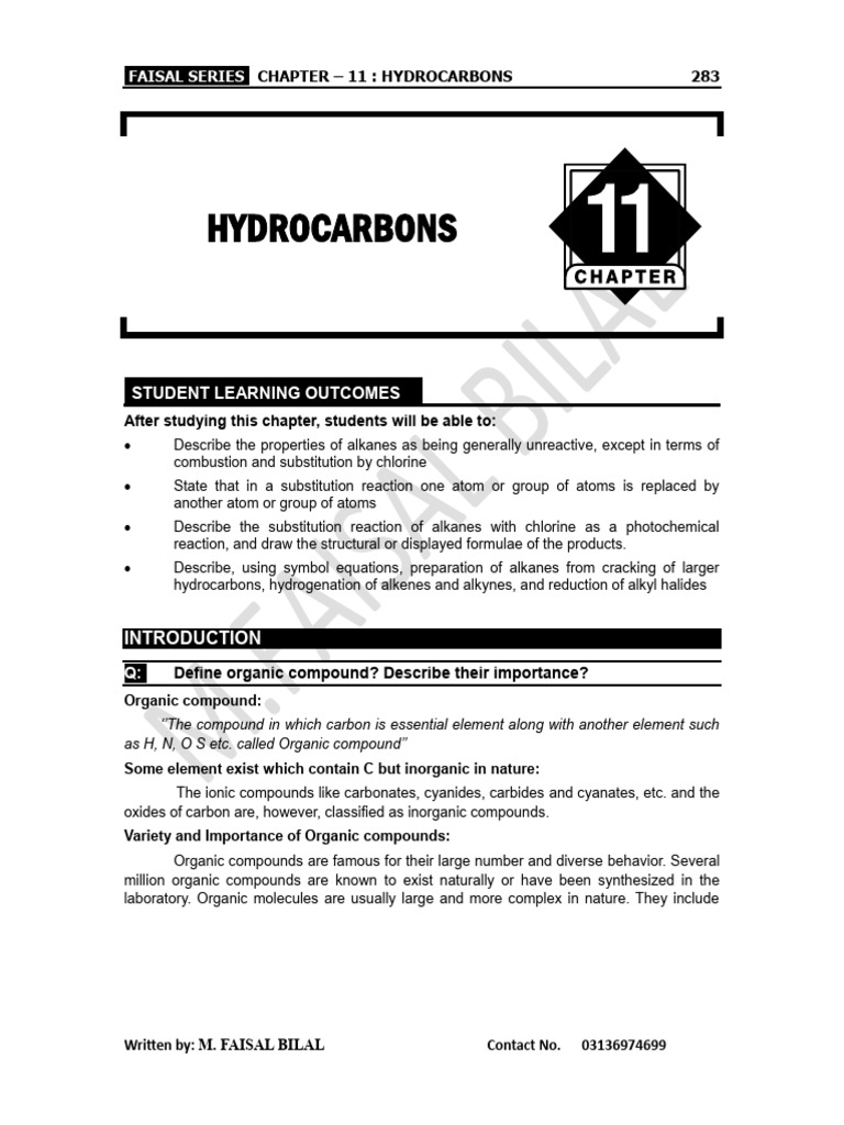 Chemistry Chapter 11 | PDF | Alkane | Hydrocarbons