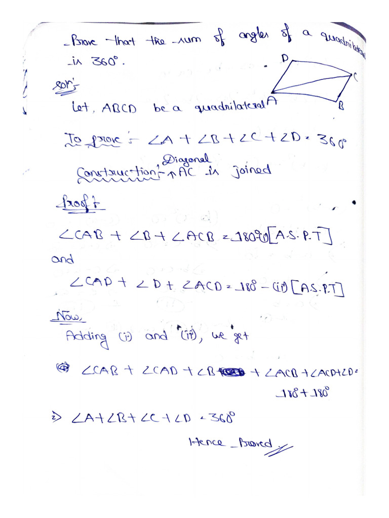 Mathematics Quadrilateral Theorem (5) Practice | PDF