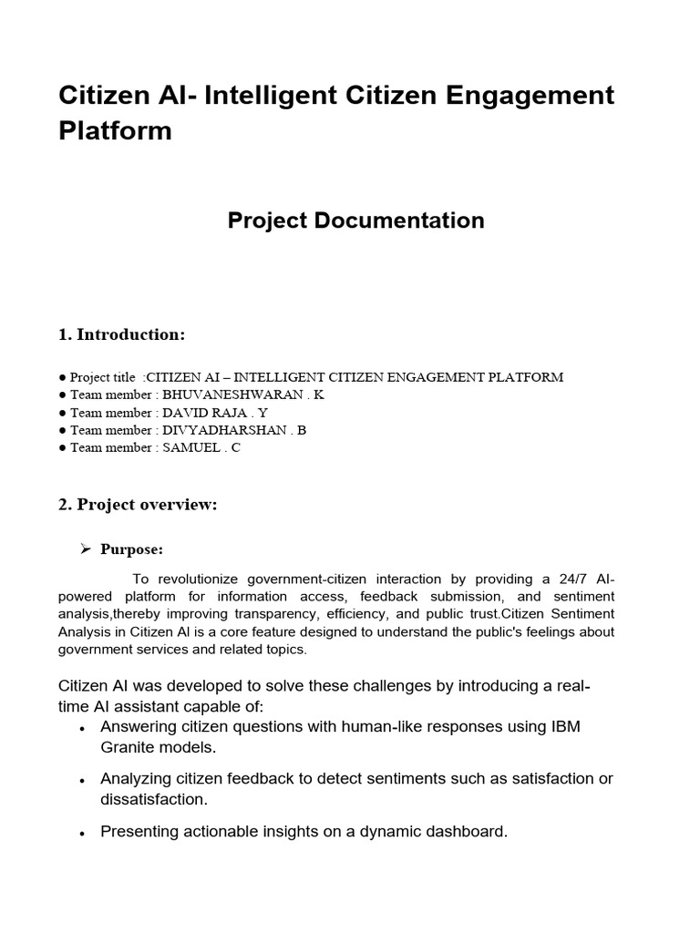 Citizen AI - Intelligent Citizen Engagement Platform | PDF | Databases ...