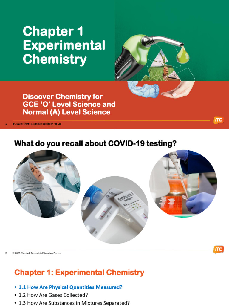 Experimental Chemistry Notes - For Students | PDF | Mixture | Volume