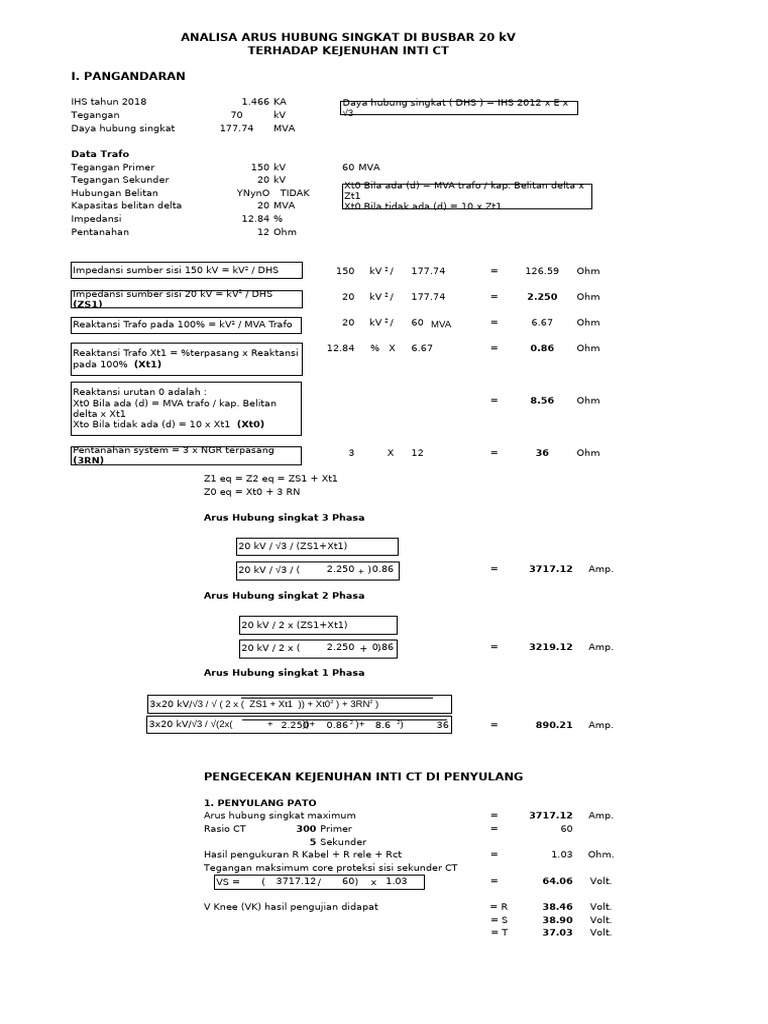 Analisa Arus Hubung Singkat 20 kV | PDF