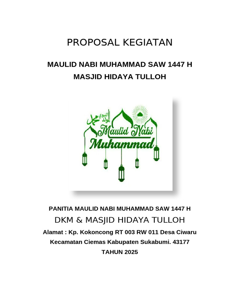 Proposal Maulid Nabi Muhammad 2025 | PDF