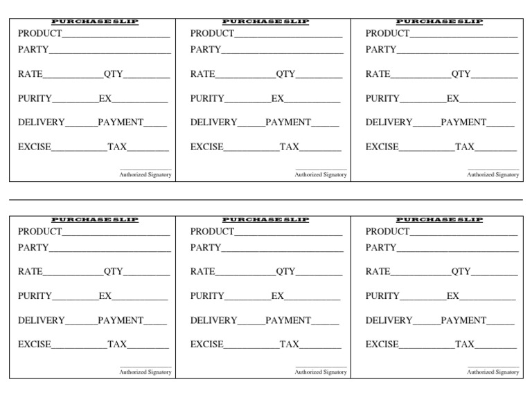 Purchase Slip | PDF