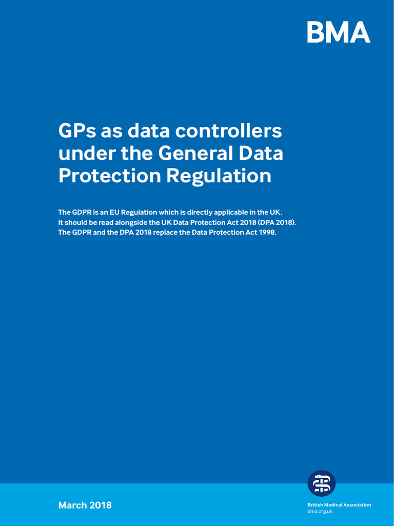 Bma Gps As Data Controllers Under GDPR November 2019 | PDF | Consent ...