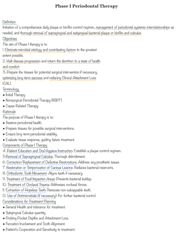 Phase I Periodontal Therapy | PDF | Periodontology | Clinical Medicine