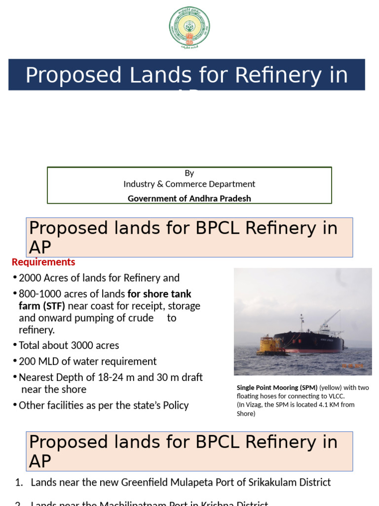 Probable Locations For Refinary in AP | PDF
