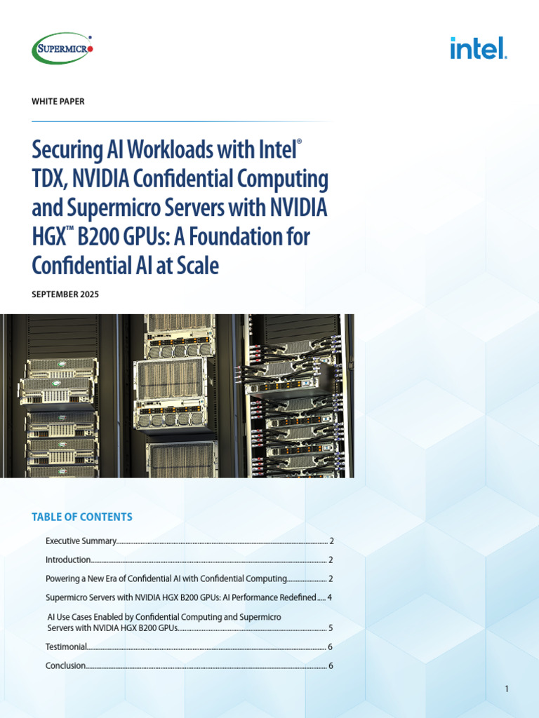Securing AI Workloads With Intel® TDX, NVIDIA Confidential Computing ...