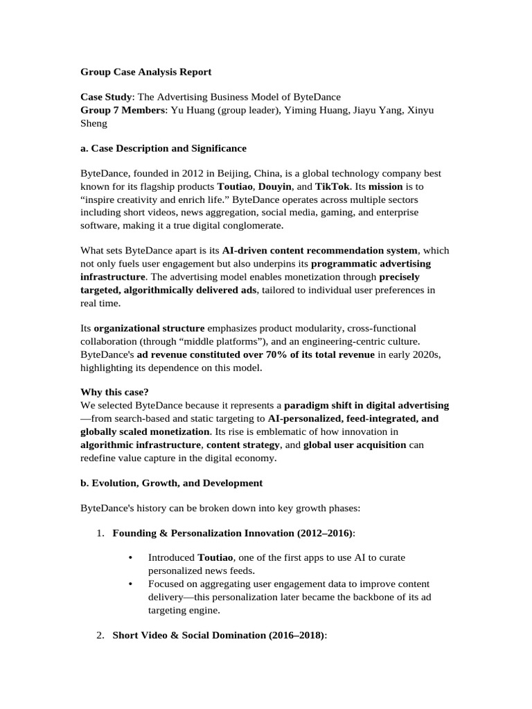 Group Case Analysis Report-Group7 | PDF | Advertising | Artificial ...