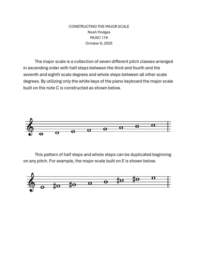 Constructing The Major Scale | PDF