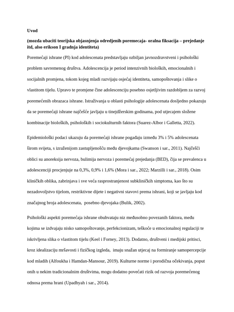 Dijelovi Za Eating Disorders | PDF