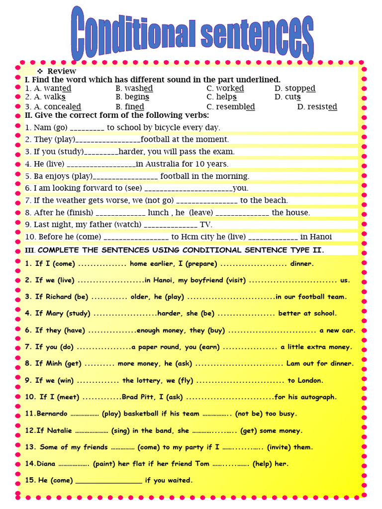 Conditional Sentences Type 2 Tests 113978 | PDF