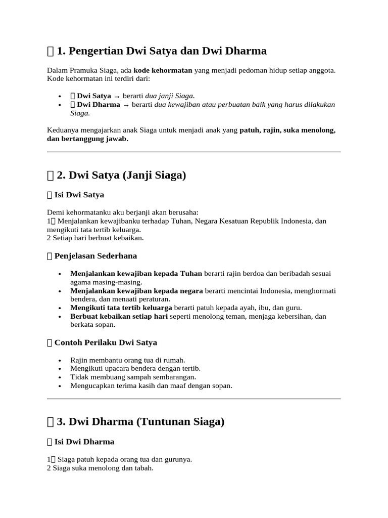 Materi Dwi Satya Dan Dwi Darma | PDF
