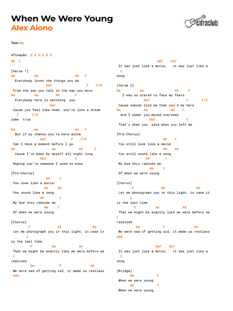 Adele - When We Were Young | PDF