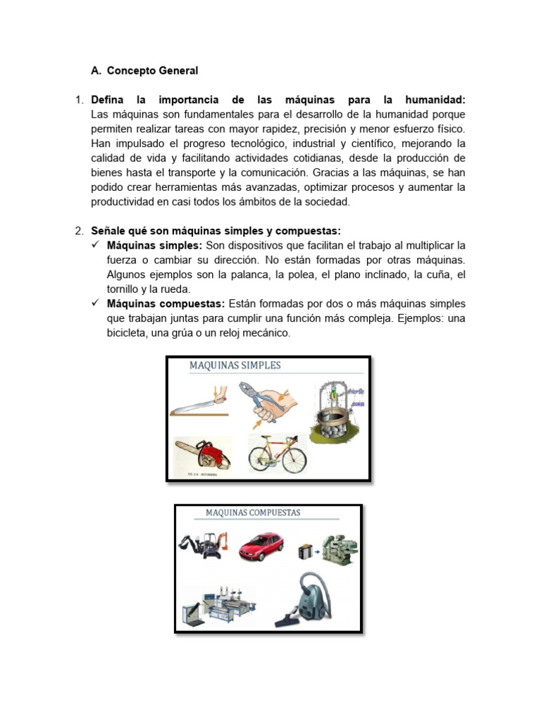 Importancia y Tipos de Máquinas | PDF | Palanca | Máquinas