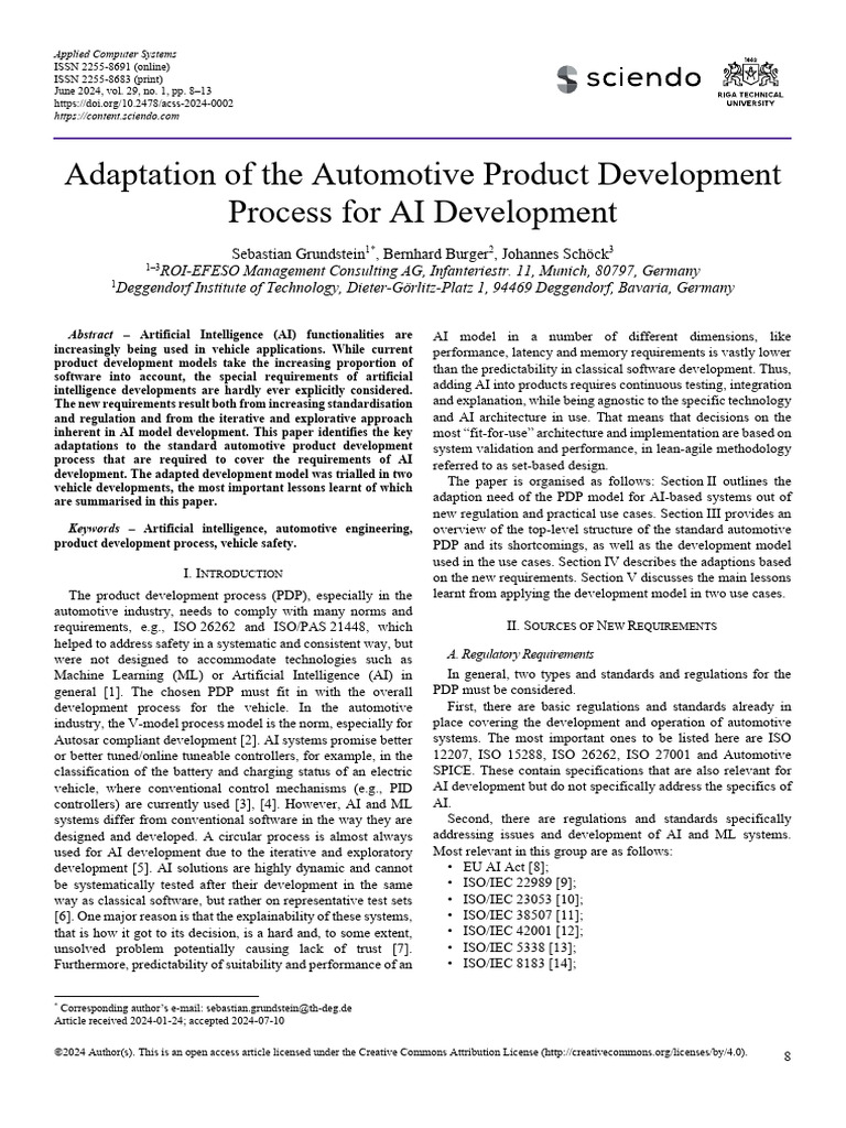 Adaptation of The Automotive Product Development Process For AI Development | PDF | Artificial ...