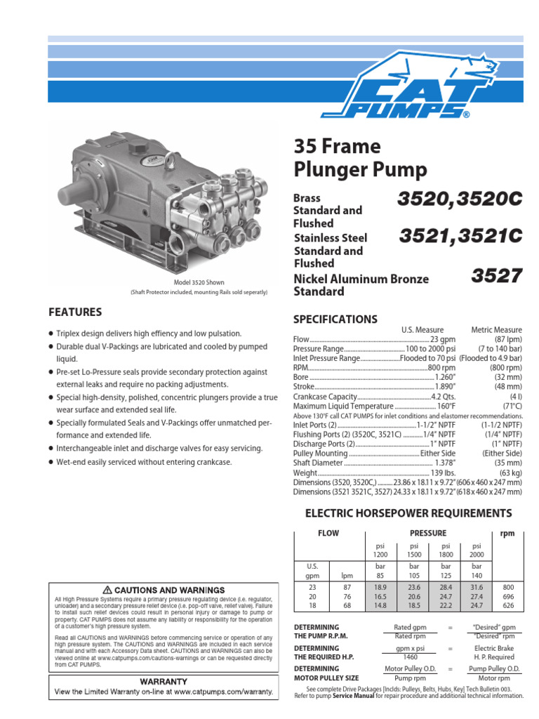 35 Frame Plunger Pump 3520 - E | PDF | Pump | Mechanical Engineering