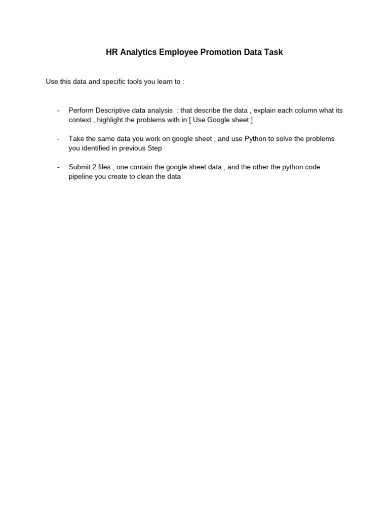 HR Analytics Employee Promotion Data Task | PDF