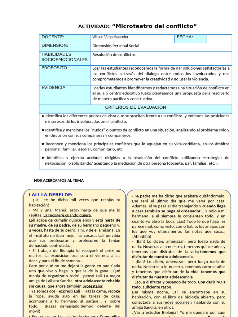 Ficha de Actividad S3 (U5) Ciclo VII (5°) - TUTORÍA | PDF | No violencia | Creatividad