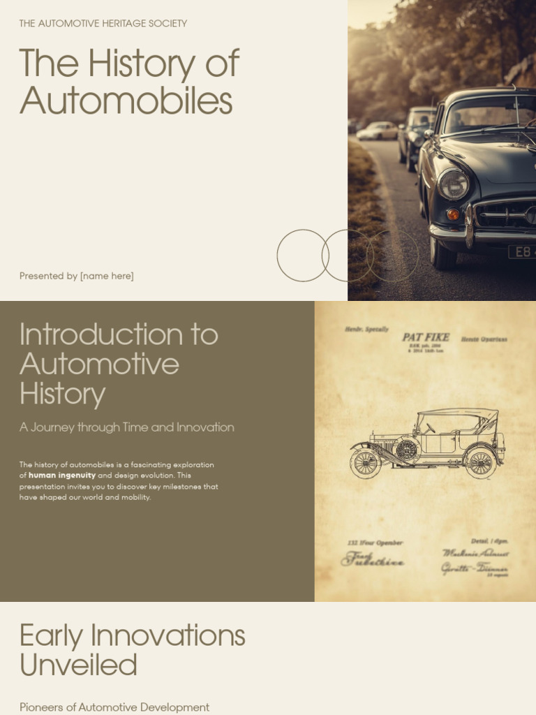 Presentasi - The History of Automobiles | PDF | Car | Hybrid Vehicle