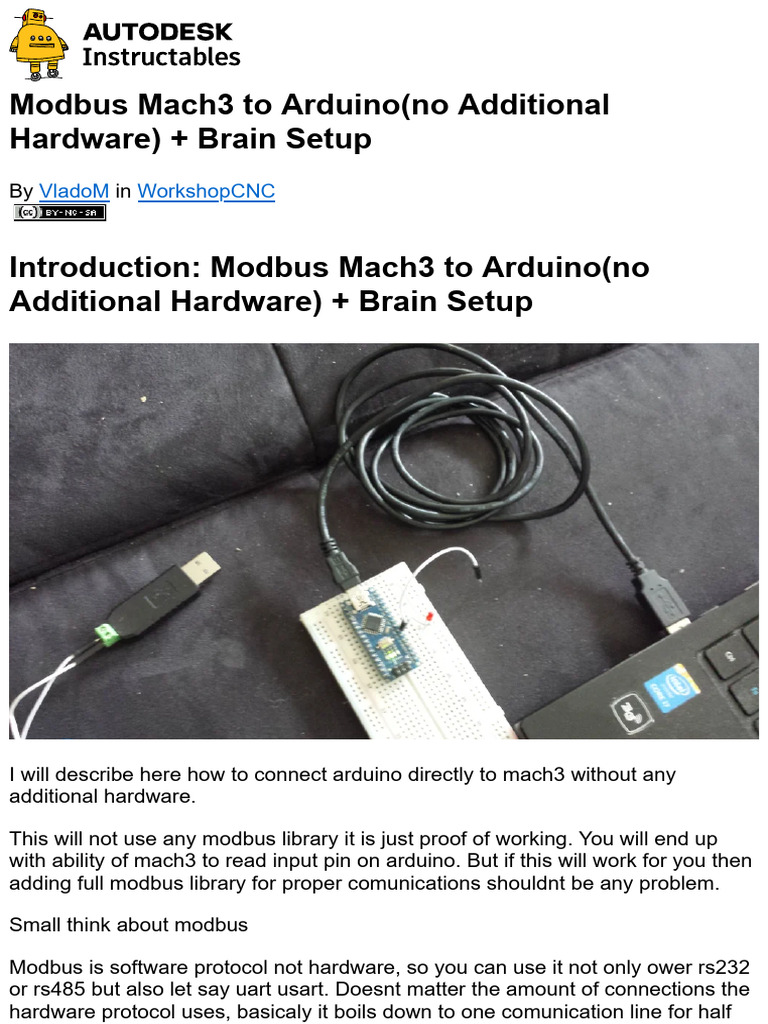 Modbus Mach3 to Arduino(No Additional Hardware) + Brain Setup _ 12 Steps (With Pictures ...
