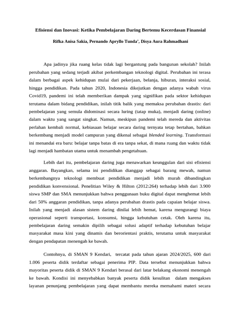 ESAY SMA 9 KENDARI Original | PDF