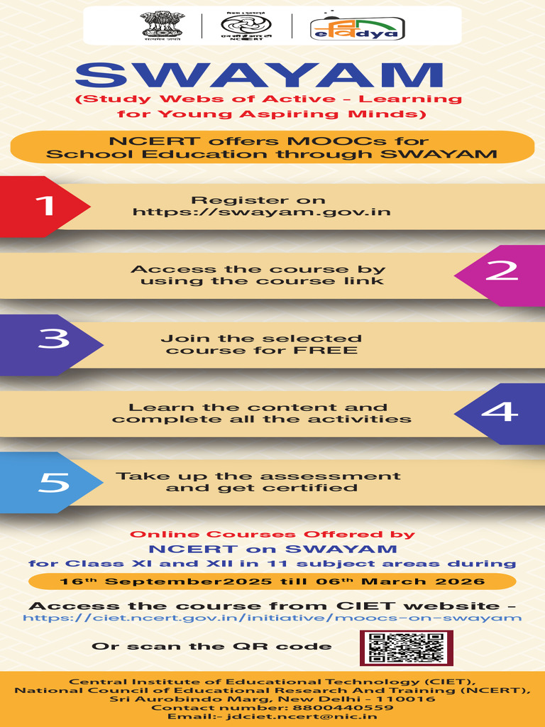 Swayam MOOCs Bookmark 2X7 in English | PDF