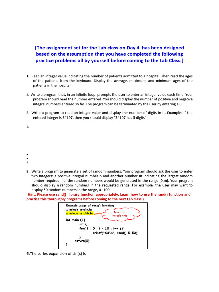 Lab 4 Practice: Looping Constructs | PDF | Numbers | Integer (Computer ...