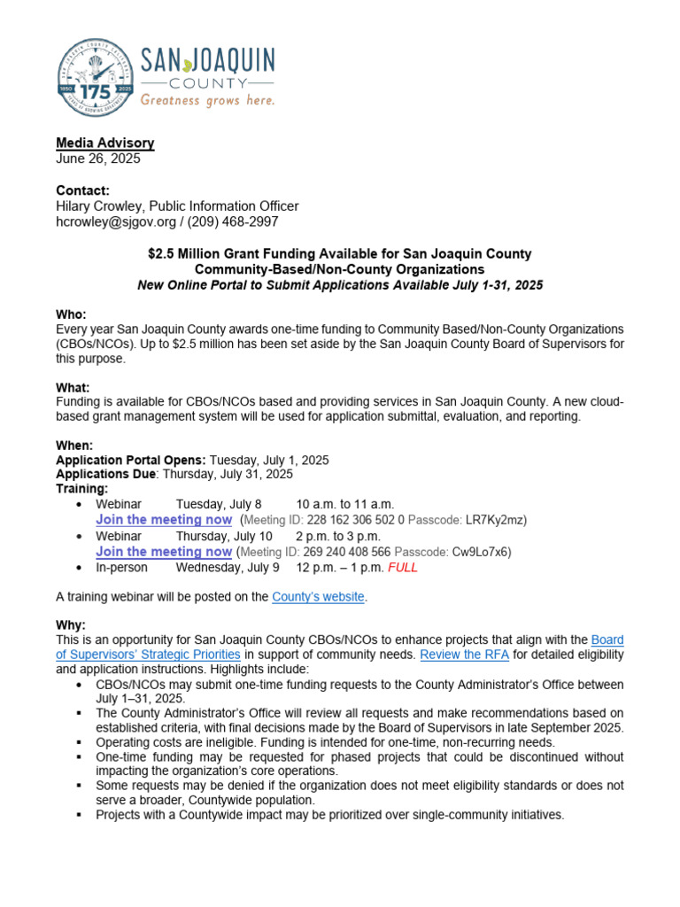 2025 2026 Cbo Nco Grant Process | PDF