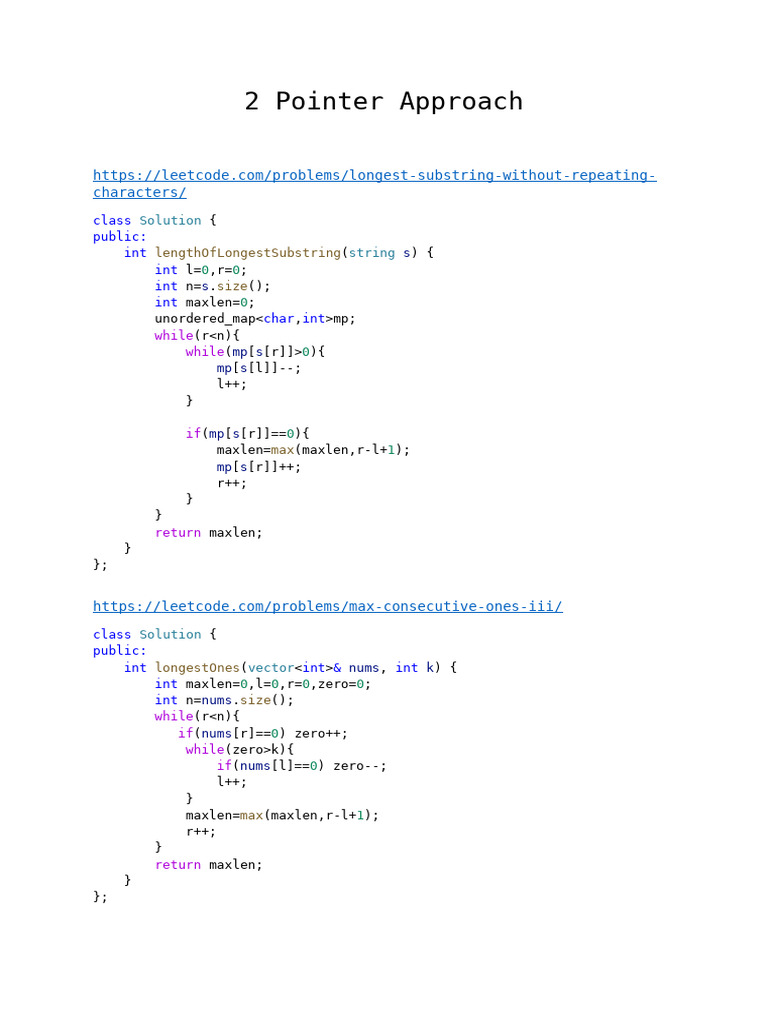 Week 6 2 Pointer Approach & Sliding Window | PDF | Chess Theory | Chess