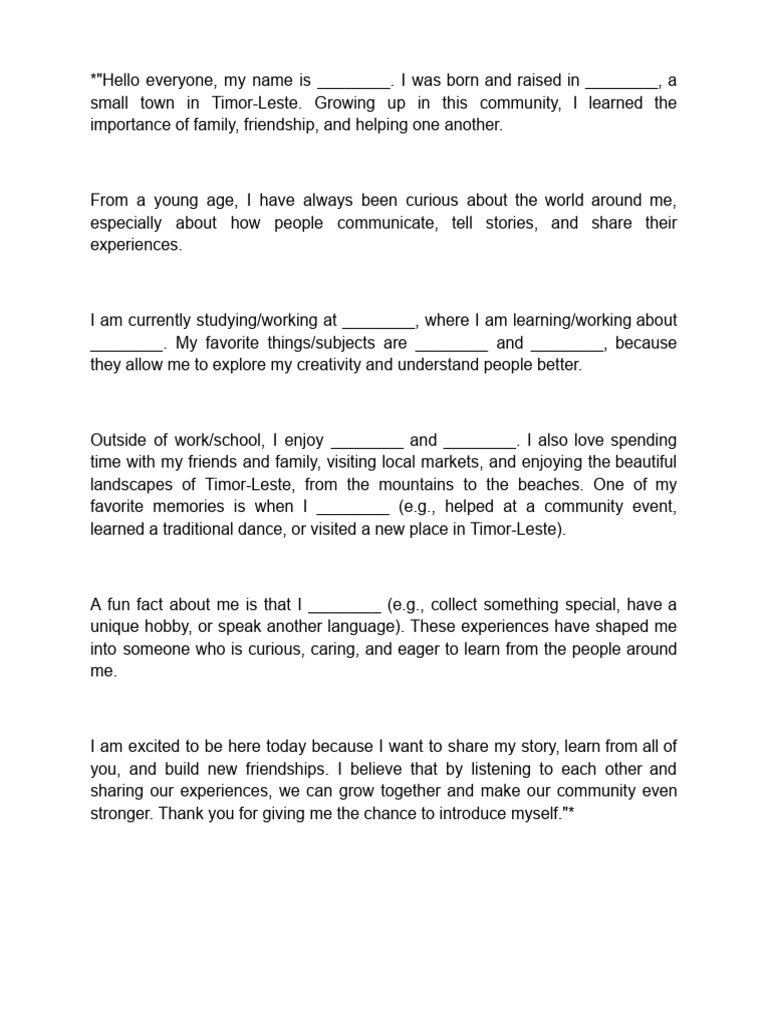 Introducing Yourself | PDF