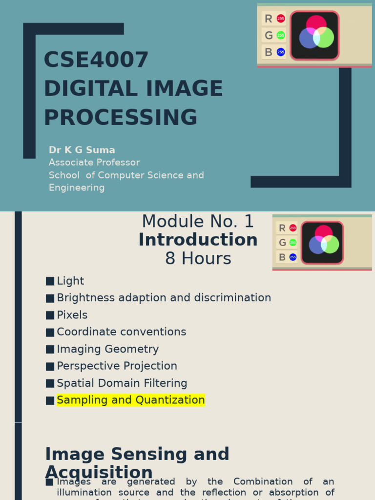 MODULE 1 - 5 Sampling and Quantization | PDF | Image Resolution | Sampling (Signal Processing)