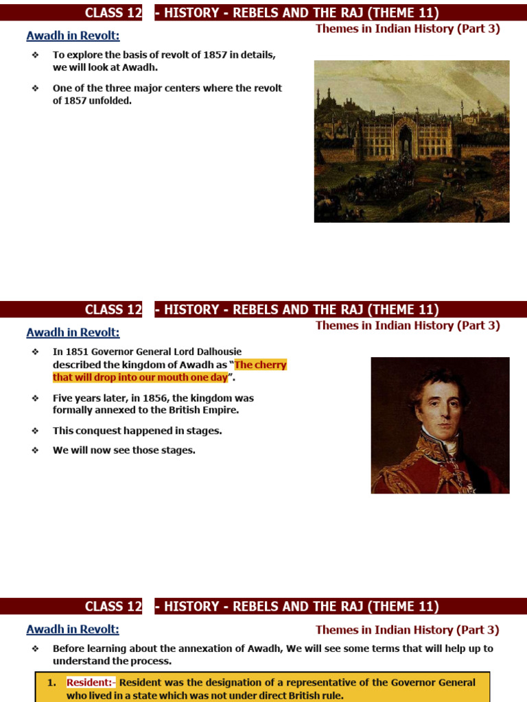 12th - Theme 11 - Rebels and The Raj - 1857 Revolt and Its ...