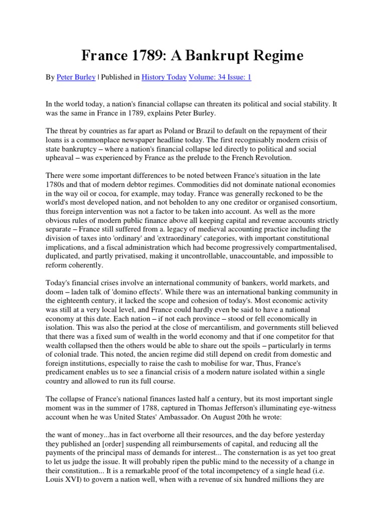 France's 1789 Financial Collapse | PDF | Taxes | Government Budget Balance