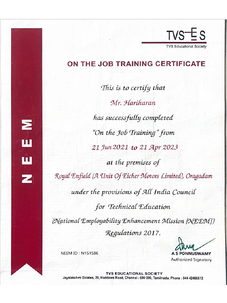 Certificate Trainee | PDF